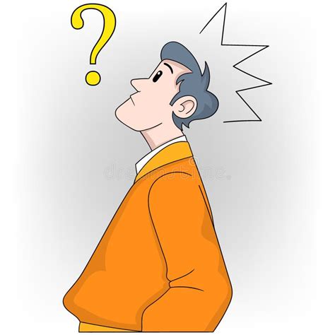 Doodle Cartoon Illustration Of Thinking Activity Solving Problems Stock