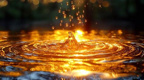 golden abstract water droplet effect background premium ai generated image