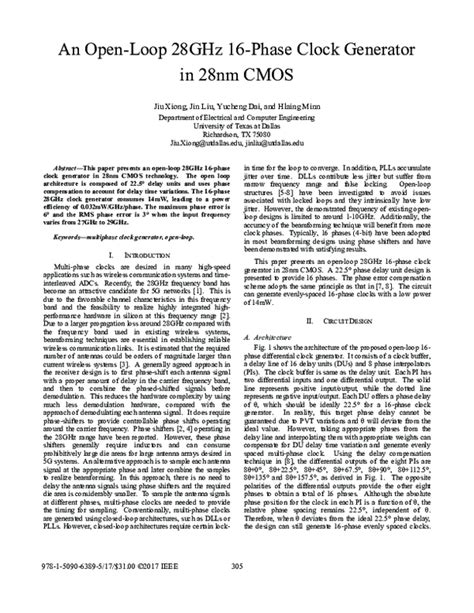 Pdf An Open Loop 28ghz 16 Phase Clock Generator In 28nm Cmos