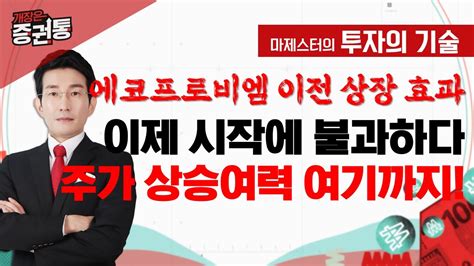 에코프로비엠 이전 상장 효과 이제 시작에 불과하다 주가 상승여력 여기까지 마제스터의 투자의 기술 Youtube