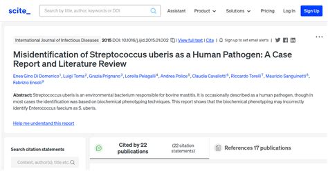Misidentification Of Streptococcus Uberis As A Human Pathogen A Case Report And Literature Review