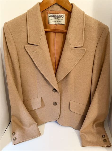 Vintage Jaeger Camel Wool Suit Blazer And Skirt Women… Gem