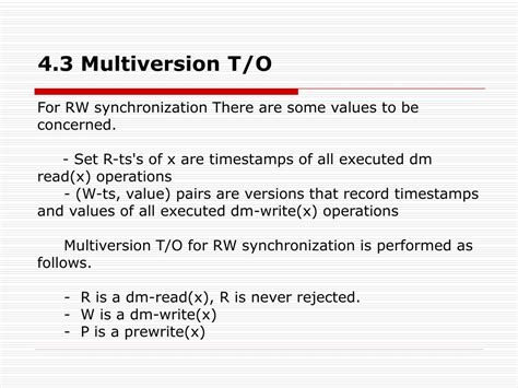 Ppt Part 4 Synchronization Techniques Based On Timestamp Ordering