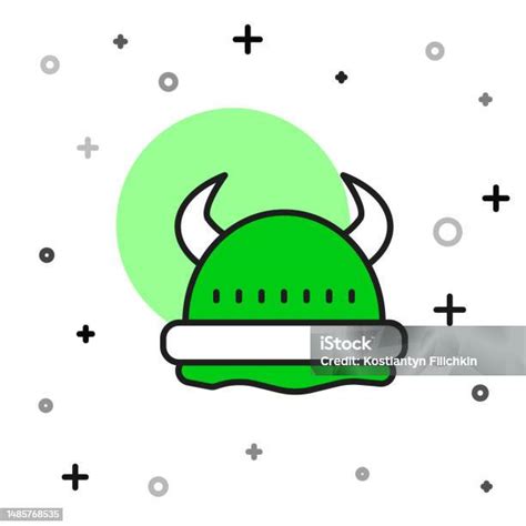 흰색 배경에 고립 된 뿔 헬멧 아이콘에 윤곽 바이킹 가득 벡터 0명에 대한 스톡 벡터 아트 및 기타 이미지 0명 가득 찬 고대의 Istock