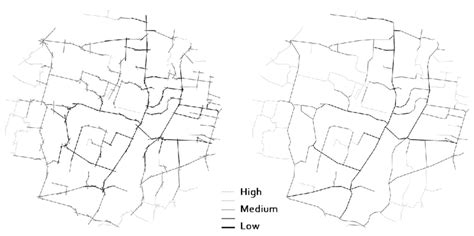 3 example of axial map left and segment map right for [global