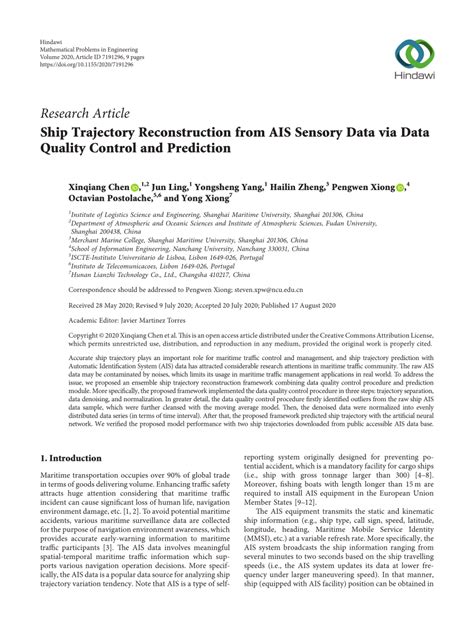 Pdf Ship Trajectory Reconstruction From Ais Sensory Data Via Data Quality Control And Prediction