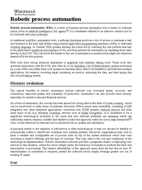 Robotic Process Automation Pdf Economies Computer Engineering