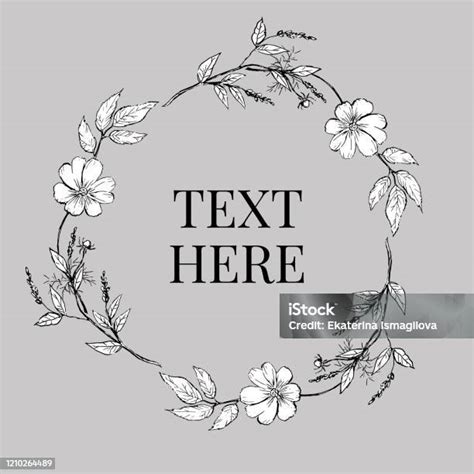 빈티지 정원의 다른 꽃의 둥근 화환과 아름다운 카드 장미의 흑백 프레임 수국과 민트 배경에 개 장미 벡터 일러스트레이션 0명에 대한 스톡 벡터 아트 및 기타 이미지 Istock