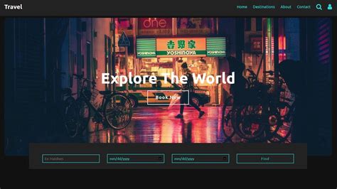 Responsive Travel Website Header With Html Css And Js Step By Step