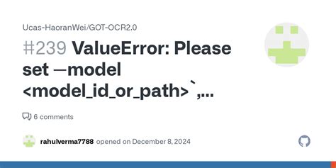 Valueerror Please Set Model ` Model None · Issue 239 · Ucas Haoranweigot Ocr20 · Github