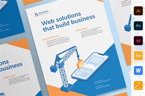 Web Mobile Development Poster Template Graphic By Amber Graphics