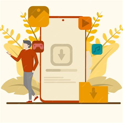 Premium Vector Mobile App Download Concept System Update Concept People Updating Operating