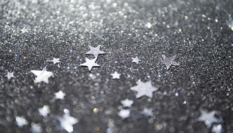 Premium Photo Defocused Silver Glitter Star Background