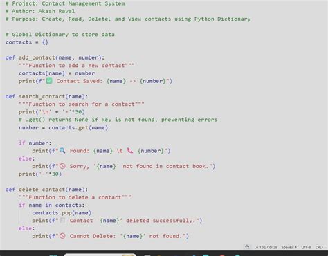 Python Crud Project Coding Datastructures Bca Studentdeveloper