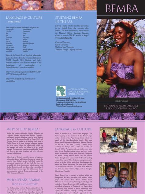Bemba Pdf Zambia Languages
