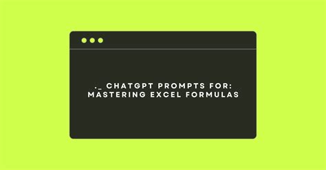 Chat Gpt For Excel Formulas Master Excel With These 13 Prompts