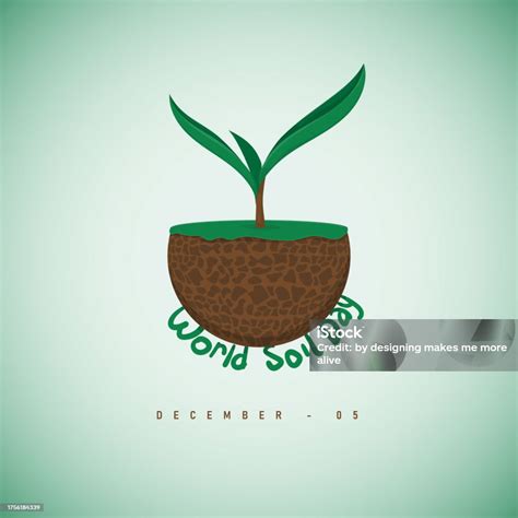 녹색 나뭇잎과 토양 디자인이 있는 세계 토양의 날 캠페인 템플릿 디자인 12월에 대한 스톡 벡터 아트 및 기타 이미지 12월 개념 구조 Istock
