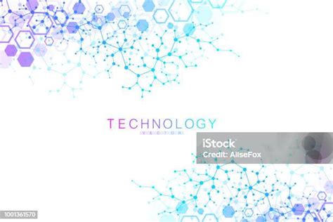 과학적인 분자 의학 과학 기술 화학에 대 한 배경 벽지 또는 Dna 분자와 배너입니다 벡터 기하학적 동적 일러스트 레이 션 배경 주제에 대한 스톡 벡터 아트 및 기타 이미지