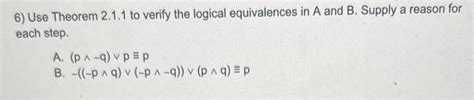 Solved Use Theorem To Verify The Logical Chegg Com