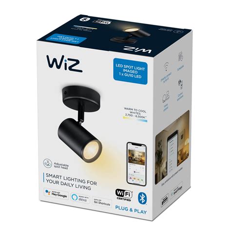 Wiz Imageo Led Spot1 Flg 2700 6500 K Noir Luminairefr