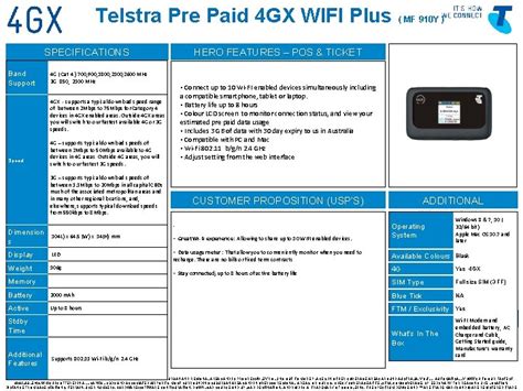 Telstra Pre Paid Gx Wifi Plus Specifications