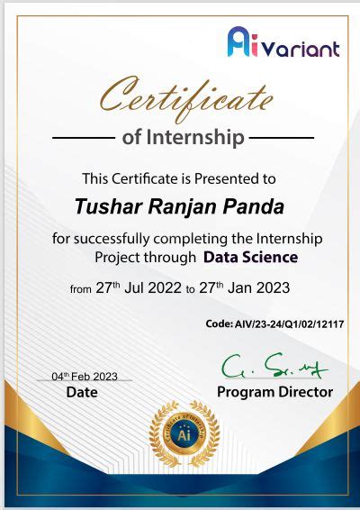 tushar ranjan panda on linkedin datascience internship ai share project