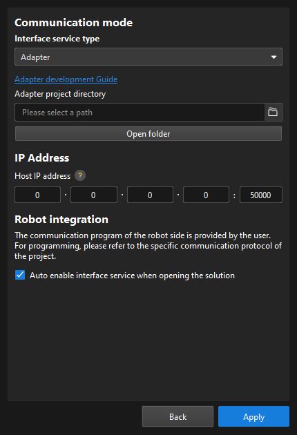 Configure Adapter Communication