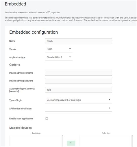 Embedded Terminals Configuration