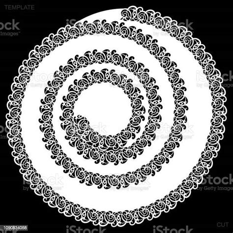 레이스 라운드 종이 받침 용 냅킨 드로잉 나선형 인사말 요소 레이저 컷 템플릿 케이크 장식 벡터 삽화 탁상용 0명에 대한 스톡 벡터 아트 및 기타 이미지 Istock