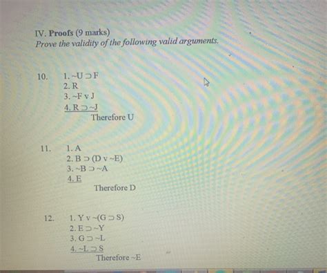 IV Proofs Marks Prove The Validity Of The Chegg