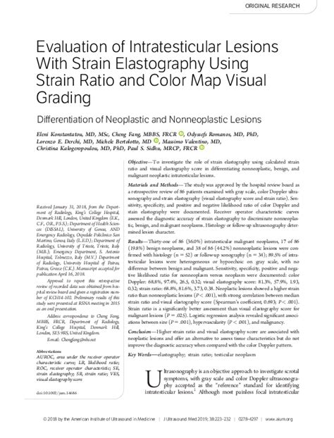 Pdf Evaluation Of Intratesticular Lesions With Strain Elastography