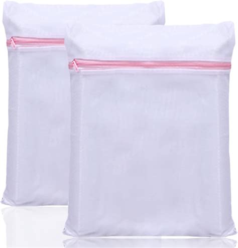 Mesh Laundry Bags 2 Set Cylinder Washing Machine Bag Zippered Washing