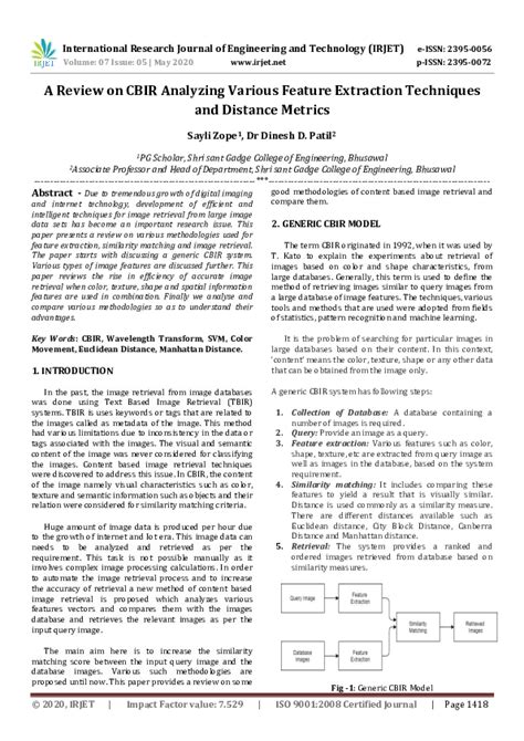 Pdf A Review On Cbir Analyzing Various Feature Extraction Techniques