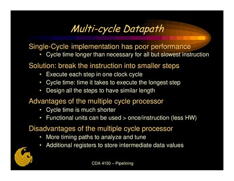 Multi Cycle Datapath Lecture Slides Cda 4150 Docsity