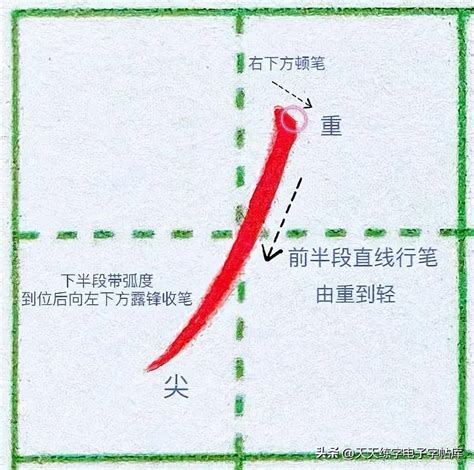 【笔画】楷书基本笔画——撇的正确写法，讲的太好了！ 字体 弯度 自然