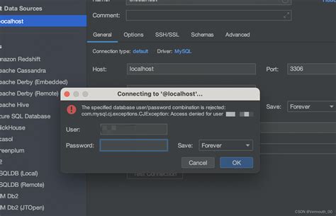 Pycharm连接mysql遇到的坑，报错access Denied For User ‘root‘caused By Commysql