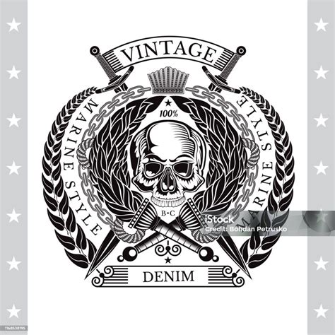 십자가 칼과 횃불 두개골 전면보기 화이트에 헤럴드 빈티지 라벨 검에 대한 스톡 벡터 아트 및 기타 이미지 검 고풍스런 군사 Istock