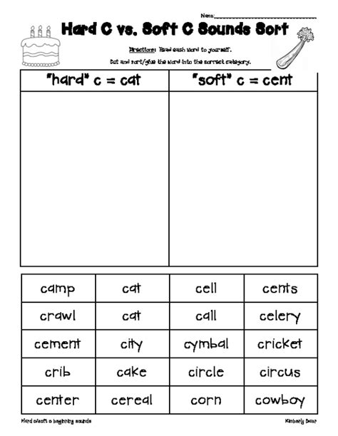 Hard C Vs Soft C And Hard G Vs Soft G Sound Sorting Activity