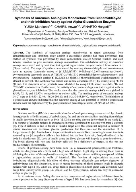 Pdf Synthesis Of Curcumin Analogues Monoketone From Cinnamaldehyde And Their Inhibition Assay