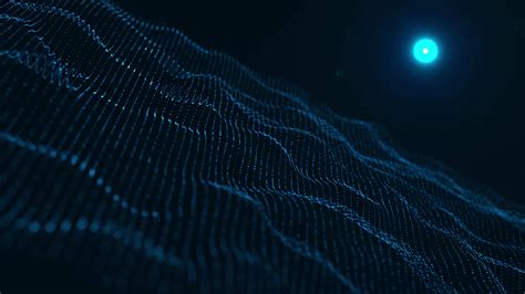 Digital Particle Wave And Lights Background Digital Particle Cyber Or Technology Background