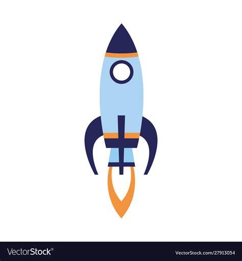 Space Rocket Icon Flat Design Royalty Free Vector Image