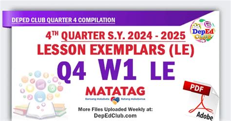 4th Quarter Week 1 Lesson Exemplars Archives The Deped Teachers Club
