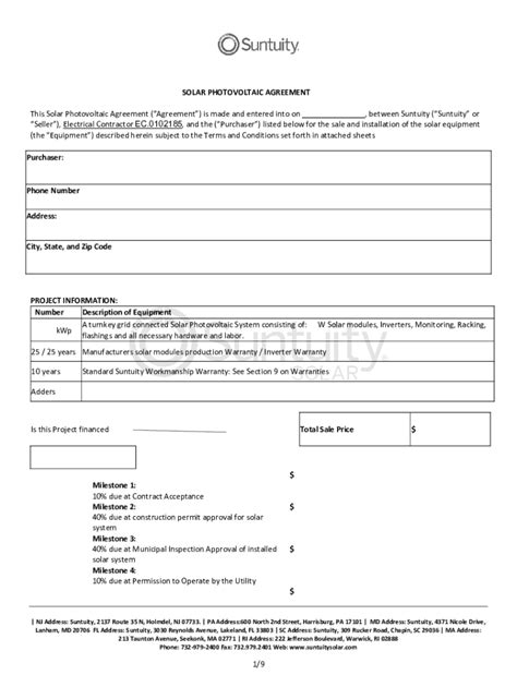Fillable Online This Solar Installation Agreement The Fax Email