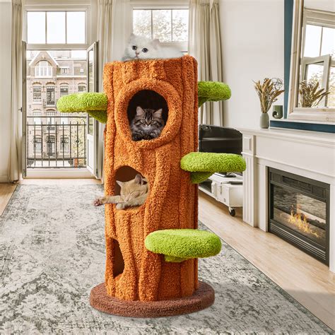 Zalap 472 Luxury Natural Cat Tree For Indoor Cats Multi Level Cat