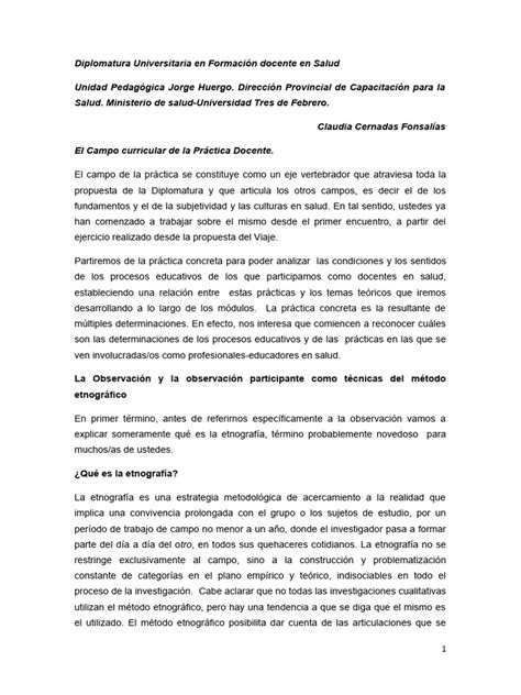 Cernadas Guia De Observacion 1 Descargar Gratis Pdf Etnografía Observación