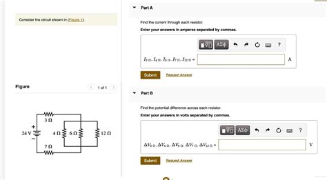 Solved Consider The Circuit Shown In Figure 1 Find The Current Through Each Resistor Enter