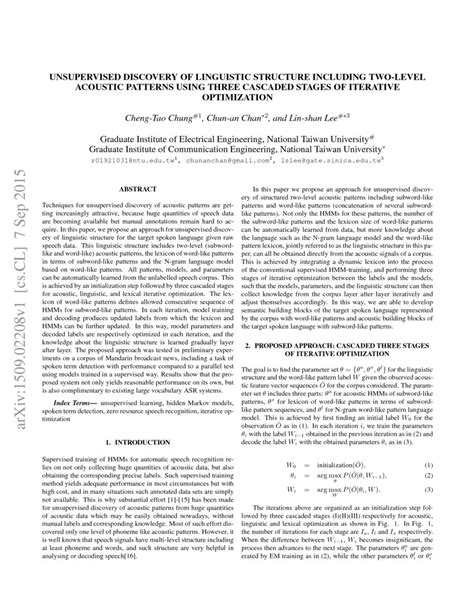 Unsupervised Discovery Of Linguistic Structure Including Two Level Acoustic Patterns Using Three