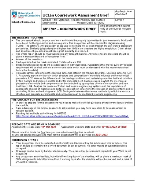 Mp3702 Coursework Assessment Brief 2022 2023 Apn Pdf