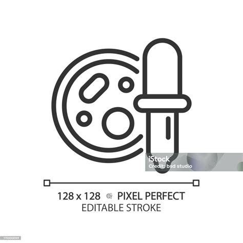 스포이드 아이콘이 있는 2d 맞춤형 가는 선 검은 박테리아 2차 도형에 대한 스톡 벡터 아트 및 기타 이미지 2차 도형 개념 건강 진단 Istock