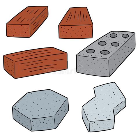 Vector Set Of Concrete Construction Block Stock Vector Illustration Of Collection Cartoon